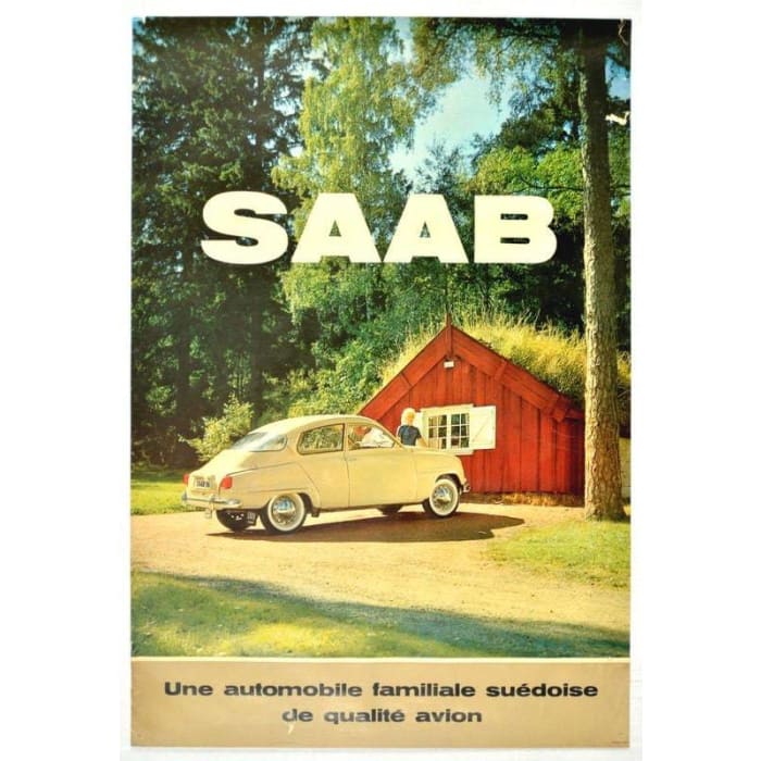 Vintage French Saab Motor Car Advertisement Poster Print – Vintage ...