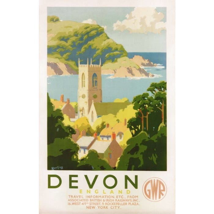 Vintage GWR Devon US Edition Railway Poster A4/A3/A2/A1 – Vintage ...
