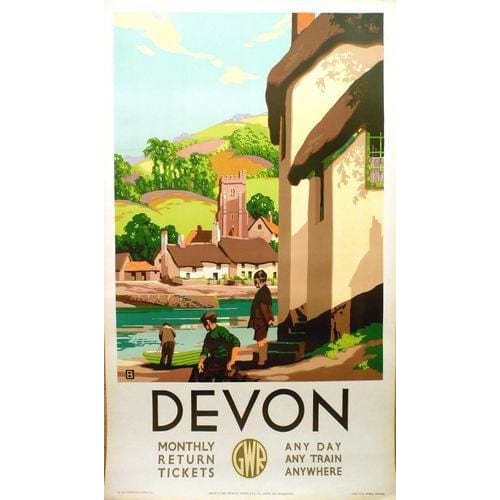 Vintage GWR Devon Village Railway Poster A3/A4 Print Vintage – Vintage ...