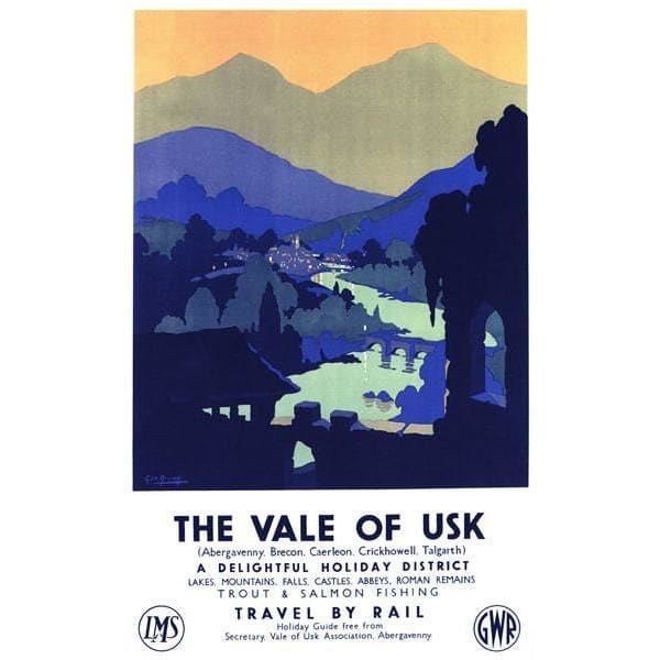 Vintage GWR LMS Vale of Usk Railway Poster A3/A2/A1 Print – Vintage ...