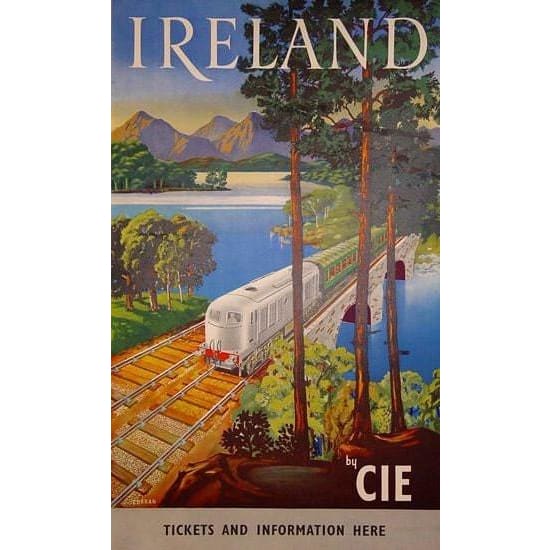 Vintage Ireland By Train Tourism Poster A3 Print Vintage – Vintage ...
