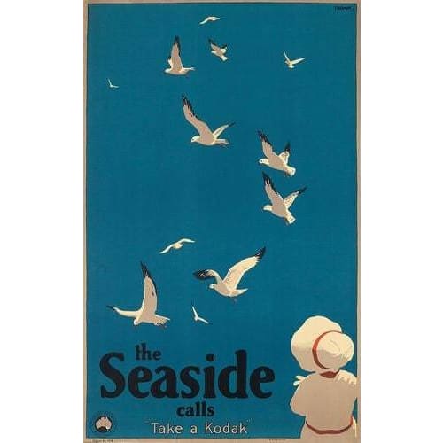 Vintage Kodak The Seaside Calls Advertisement Poster A3 – Vintage ...