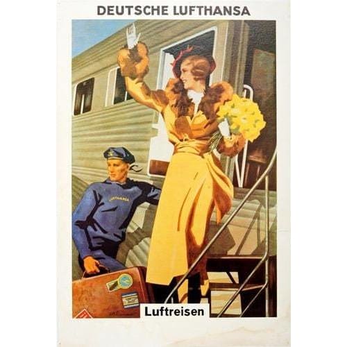 Vintage Lufthansa German Airline Poster A3 Print Vintage – Vintage ...