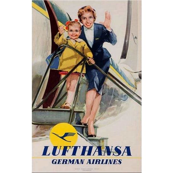 Vintage Lufthansa German Airlines Poster A3 Print Vintage – Vintage ...