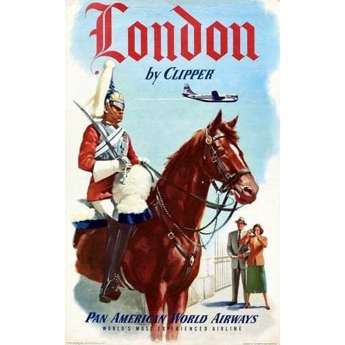 Vintage Pan Am Flights to London Airline Poster A3/A4 Print – Vintage ...