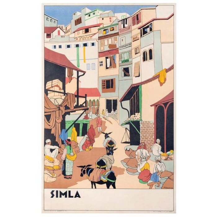 Vintage Simla Indian Tourism Poster Print A3/A4 Vintage – Vintage ...