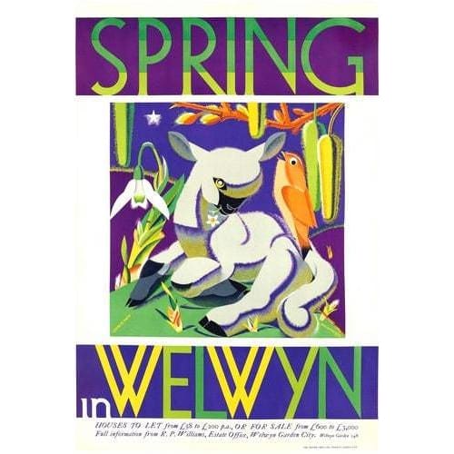 Vintage Spring In Welwyn Garden City UK Tourism Poster A3/A4 – Vintage ...