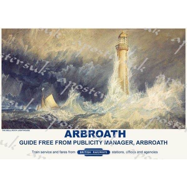 Vintage Style Railway Poster Arbroath Bell Rock Lighthouse – Vintage ...
