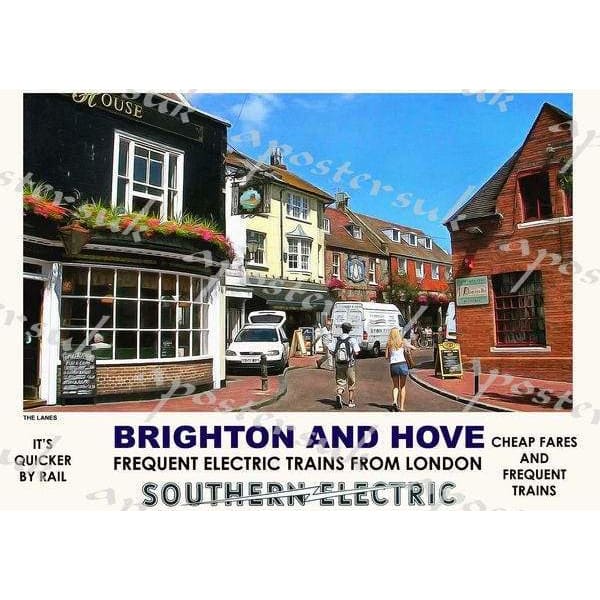 Vintage Style Railway Poster Brighton The Lanes A3/A2 Print – Vintage ...