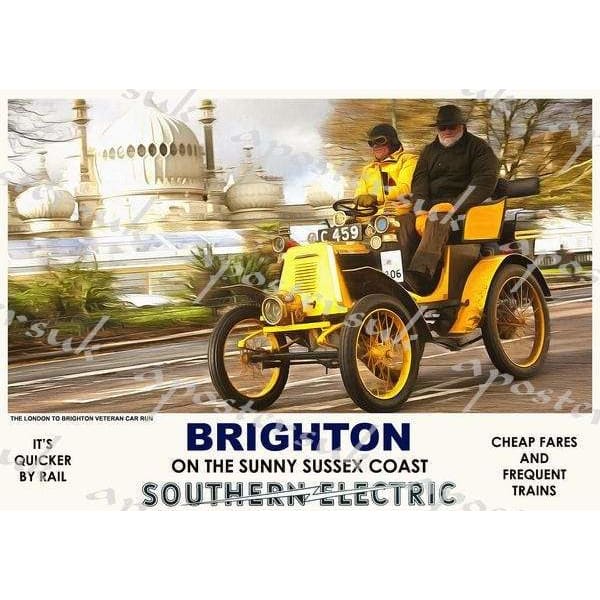 Vintage Style Railway Poster Brighton Veteran Car Rally – Vintage ...