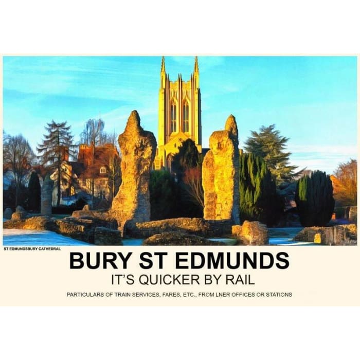 Vintage Style Railway Poster Bury St Edmunds A4/A3/A2 Print – Vintage ...