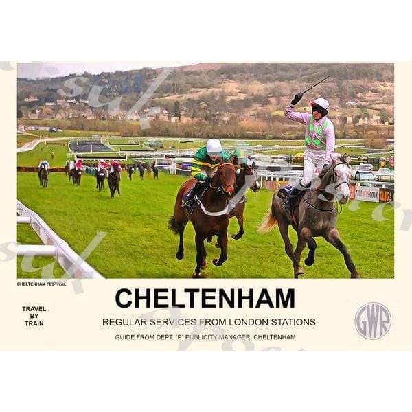 Vintage Style Railway Poster Cheltenham Horse Racing A3/A2 – Vintage ...
