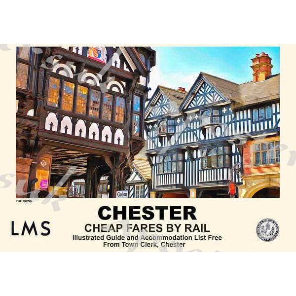 Vintage Style Railway Poster Chester The Rows A3/A2 Print – Vintage ...