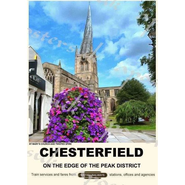 Vintage Style Railway Poster Chesterfield A3/A2 Print – Vintage Poster ...