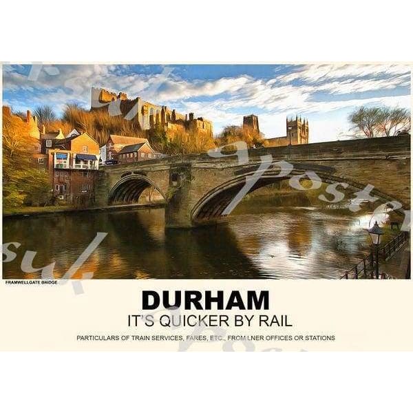 Vintage Style Railway Poster Durham A3/A2 Print Vintage – Vintage ...