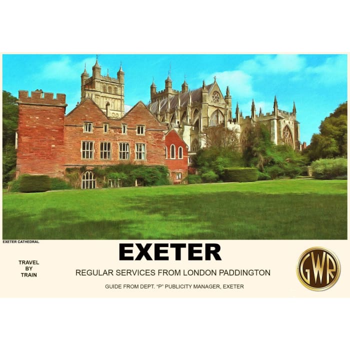 Vintage Style Railway Poster Exeter Cathedral A3/A2 Print – Vintage ...