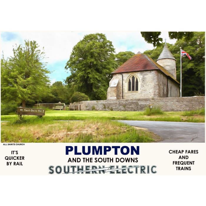 Vintage Style Railway Poster Plumpton South Downs Sussex – Vintage ...