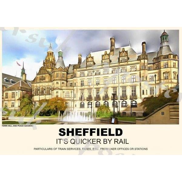 Vintage Style Railway Poster Sheffield A3/A2 Print Vintage – Vintage ...