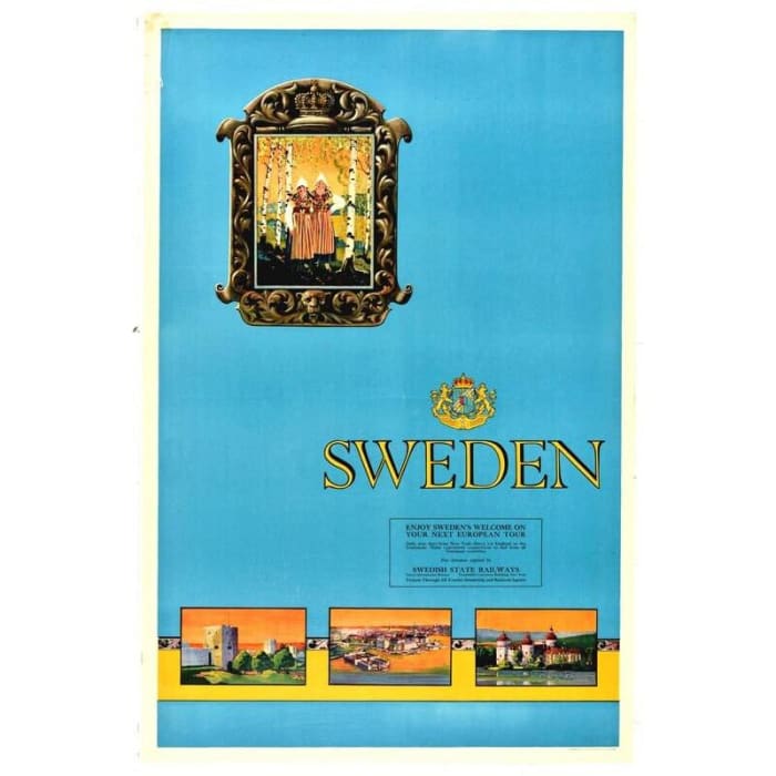 Vintage Swedish Railways Sweden Tourism Poster Print A3/A4 – Vintage ...