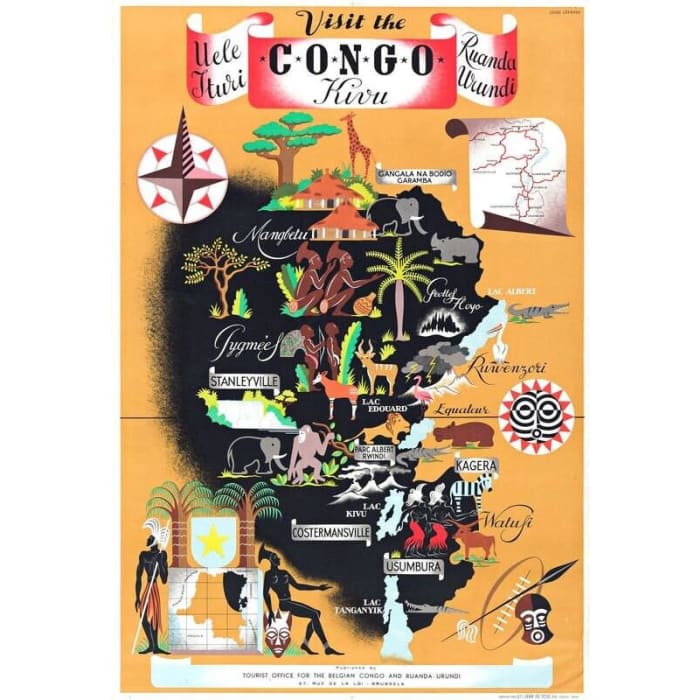 Vintage The Congo Tourism Poster Print A3/A4 Vintage Poster – Vintage ...