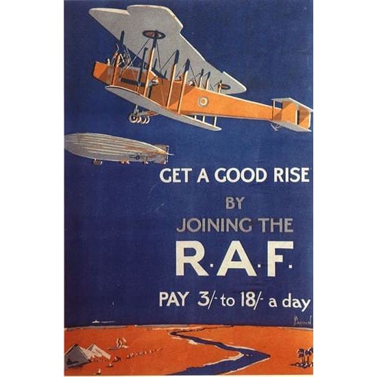 Vintage World War 1 Royal Air Force RAF Recruitment Poster – Vintage ...
