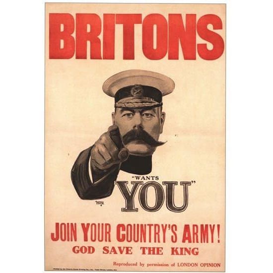 Vintage WW1 Lord Kitchener Britons Your Country Needs You – Vintage ...